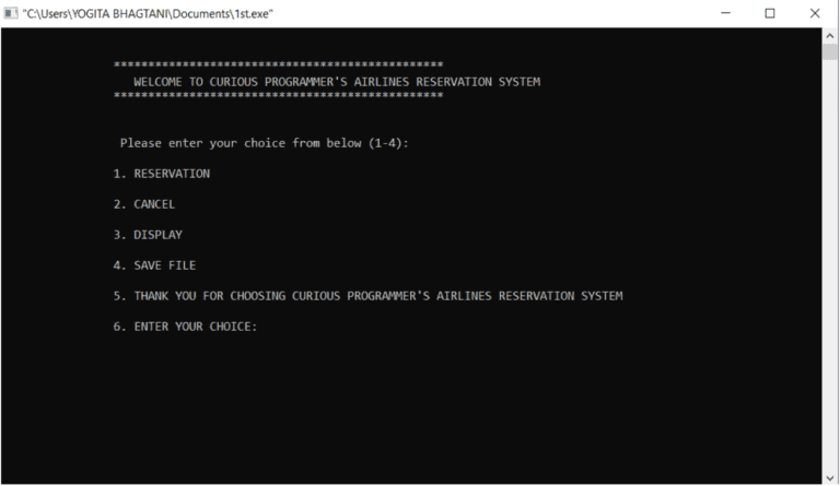 Airlines Reservation System Using C With Source Code Codewithcurious