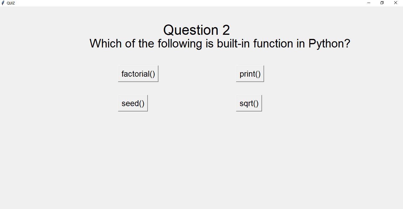 Quiz Application Using Python With Source Code Codewithcurious