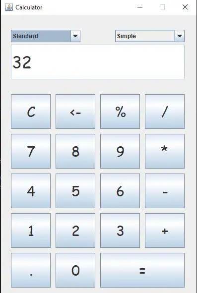 Calculator in Java Using Swing With Source Code - CodeWithCurious Calculator in Java Using Swing With Source Code - CodeWithCurious