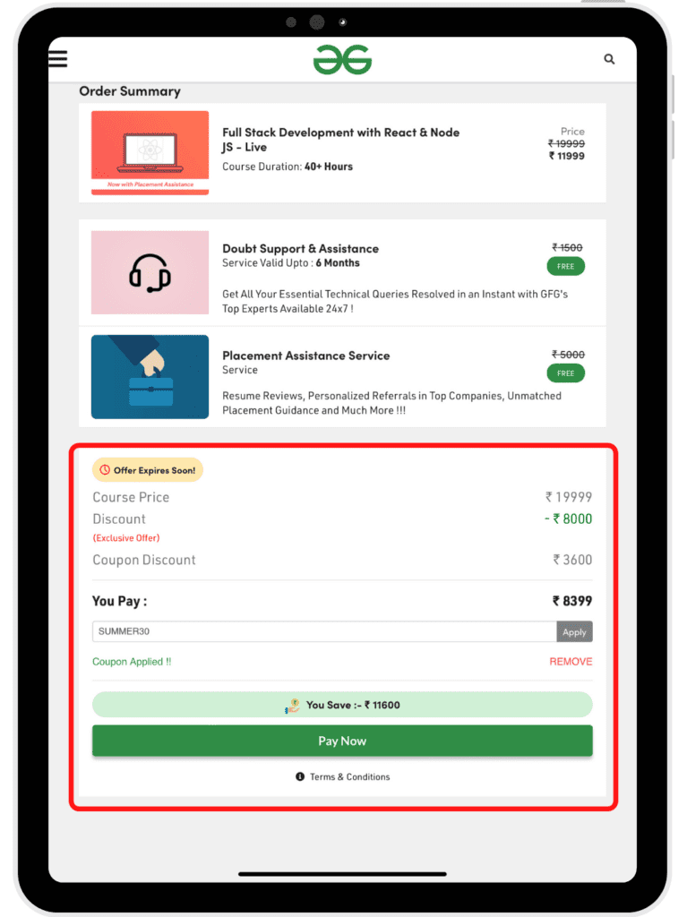 Geeksforgeeks Coupon Code - 100% working Coupon Codes