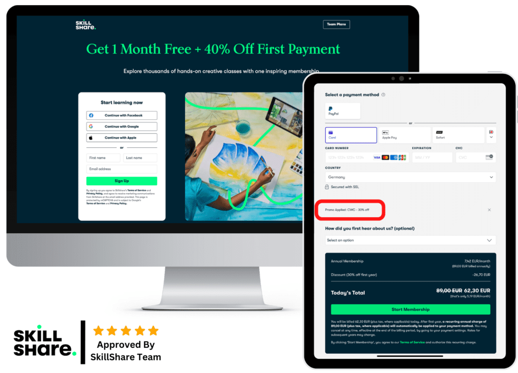 SkillShare Coupon Codes 50% OFF [1 Month FREE]