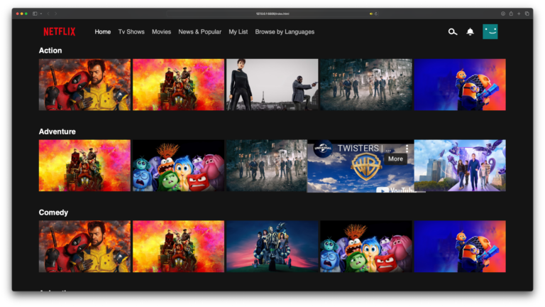 NETFLIX Clone using HTML, CSS and JS - CodeWithCurious