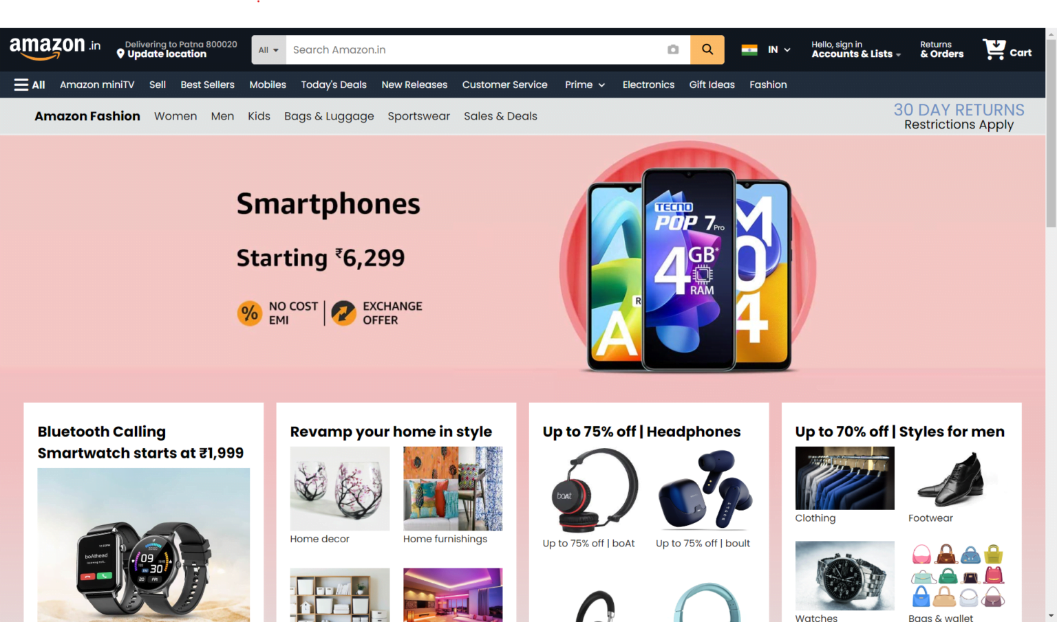 Amazon Clone using HTML and CSS With Source Code - CodeWithCurious