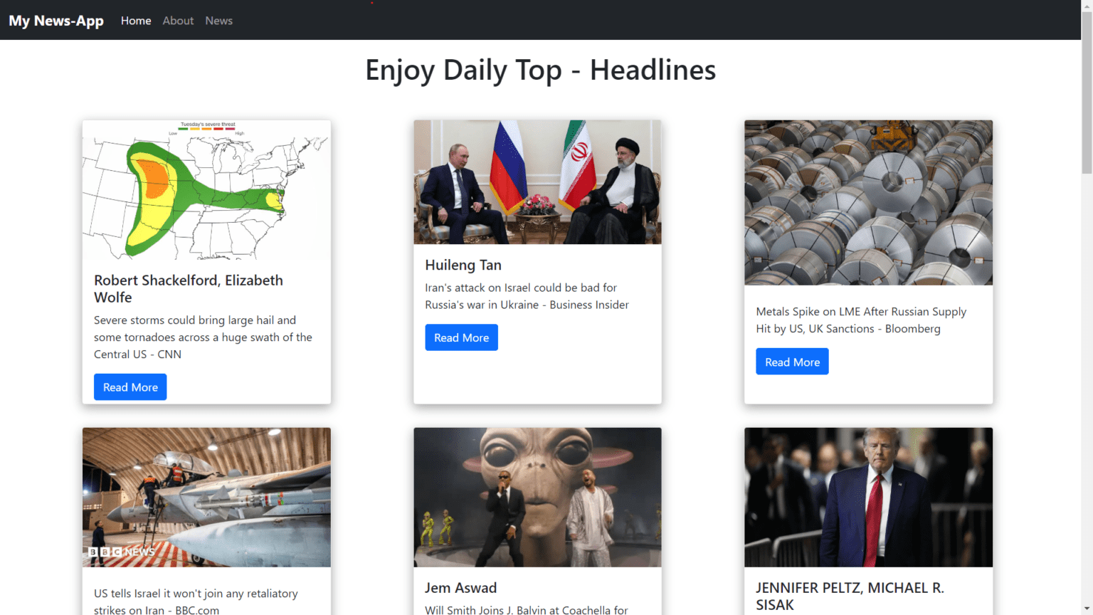 News App Using Html Css Javascript And React Source Code 7860