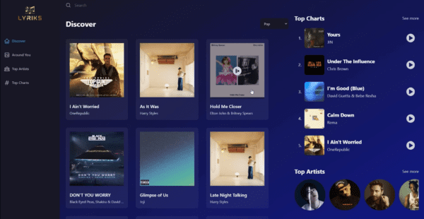 Spotify Clone Using Html Css Javascript And Reactjs Lib