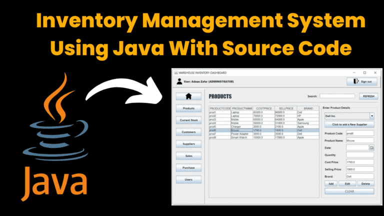 Inventory Management System Java With Source Code Gui Graphical User Interface Codewithcurious