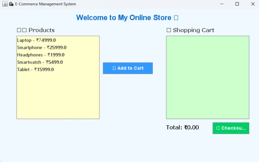 E-commerce management system in java - CodeWithCurious