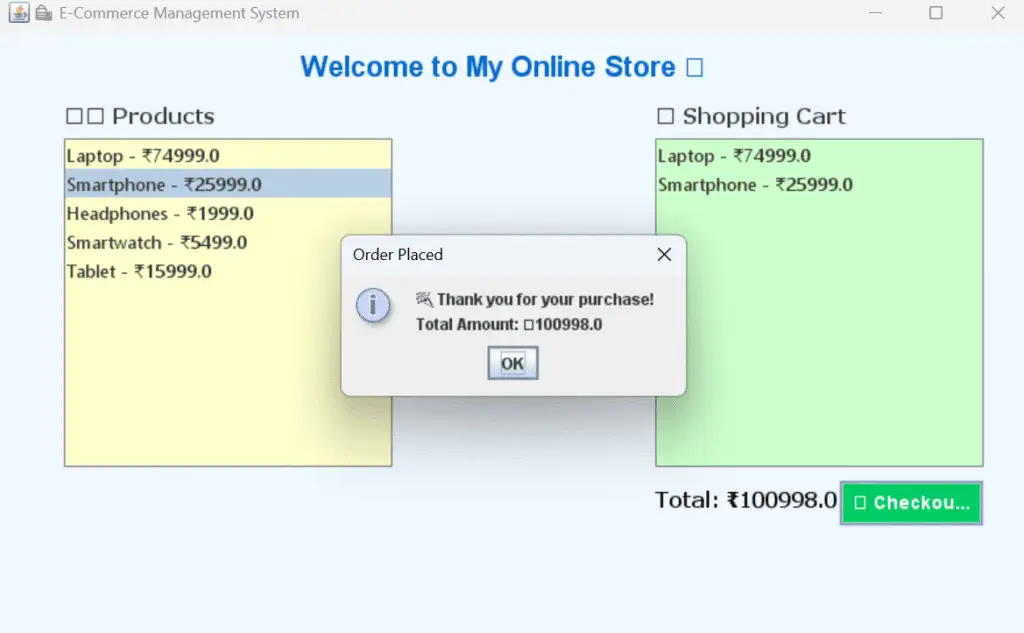 E-commerce management system in java - CodeWithCurious