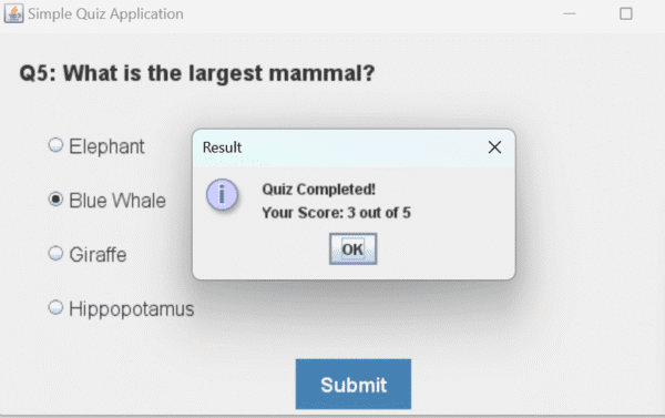 Quiz Application System Using Java Codewithcurious 1701