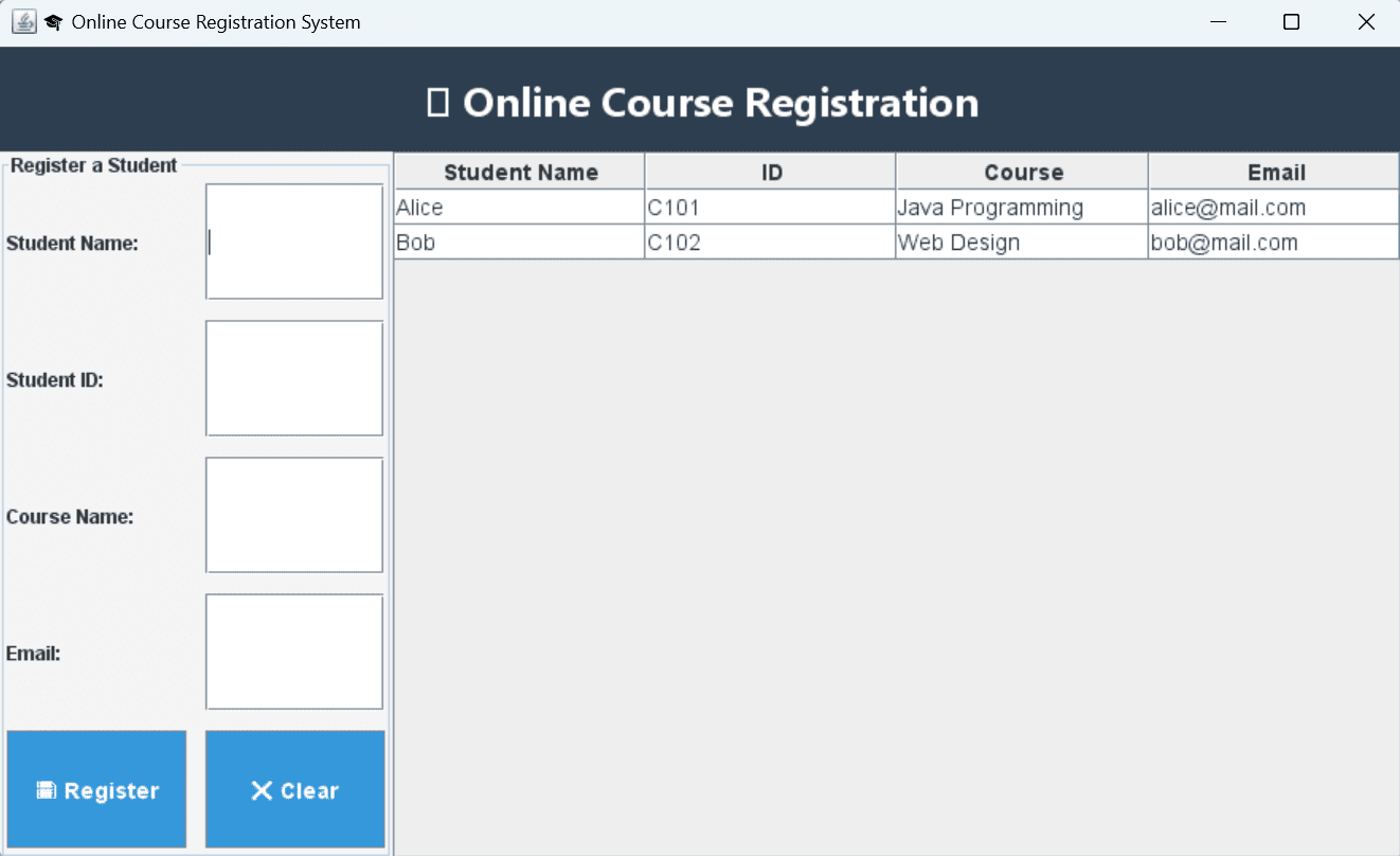 Online Course Registration System - CodeWithCurious