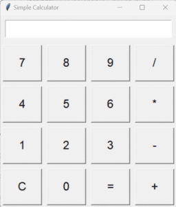digital calculator in python using gui - CodeWithCurious
