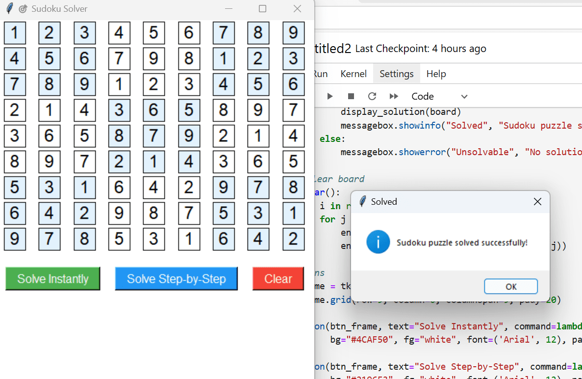 Sudoku Solver In Python Using Gui Codewithcurious